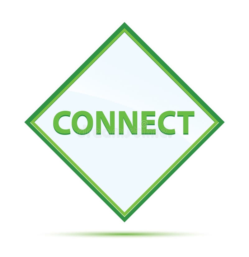 Connect Modern Abstract Green Diamond Button Stock Illustration ...
