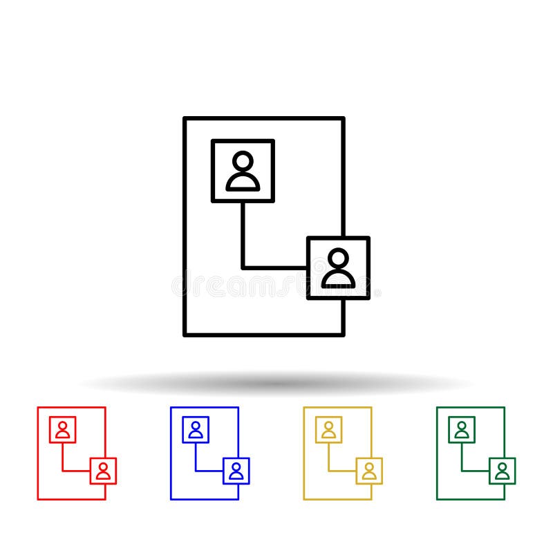 Connect Network Multi Color Icon. Simple Thin Line, Outline Vector of ...