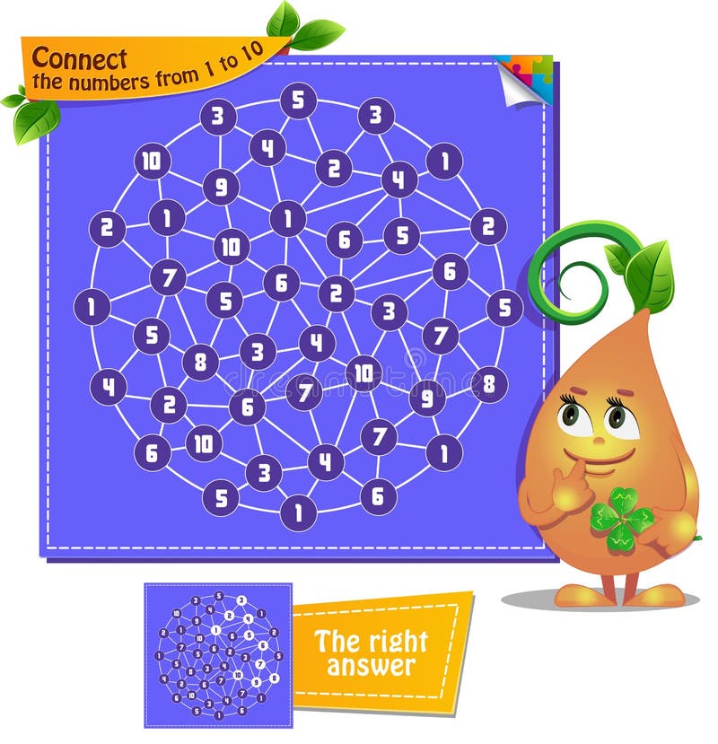 Connect the Numbers from 1 To 10 Stock Illustration - Illustration of ...