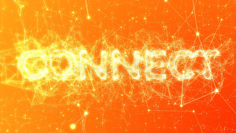 Abstract Orange Plexus Background Hi-Tech Networking Illustration Stock ...