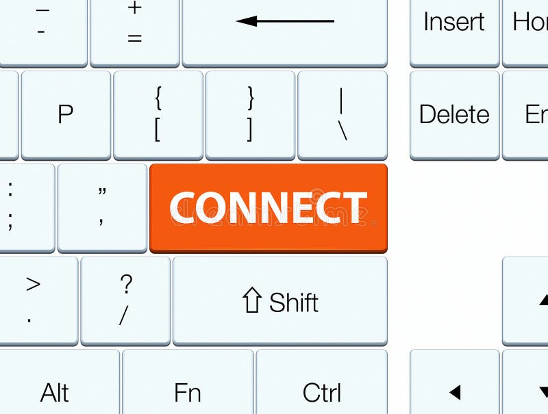 Connect Orange Keyboard Button Stock Illustration - Illustration of ...