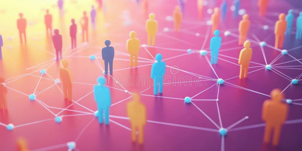 Connect People with Abstract Network Represents Community and Teamwork ...