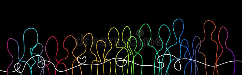 Connect People Concept. Larger Crowd of Connected Persons with ...