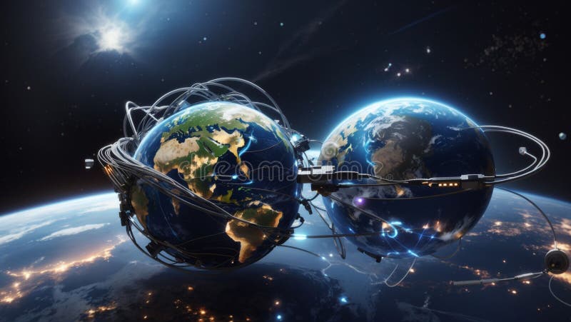 Connect Planet Earth stock illustration. Illustration of generated ...
