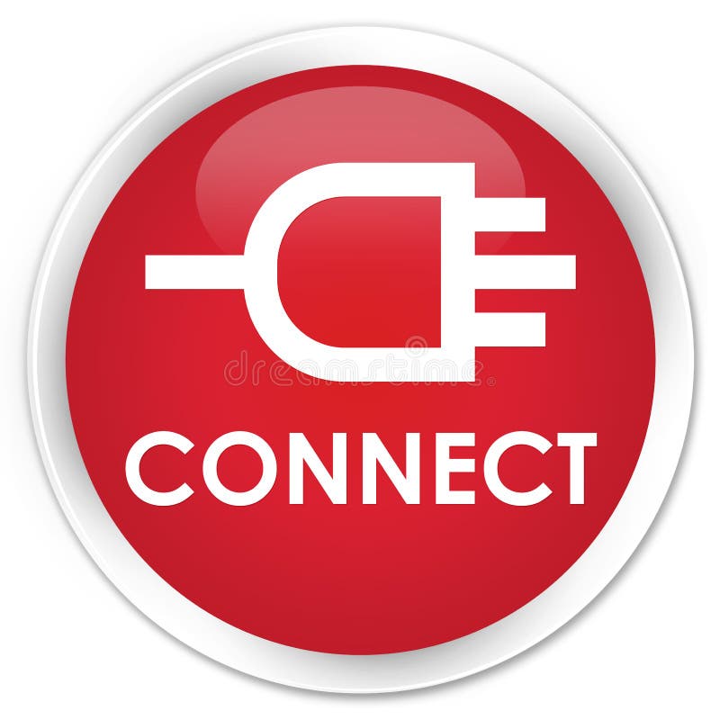 Connect Premium Red Round Button Stock Illustration - Illustration of ...