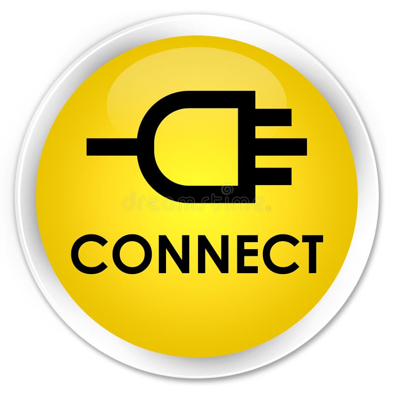 Connect Premium Yellow Round Button Stock Illustration - Illustration ...