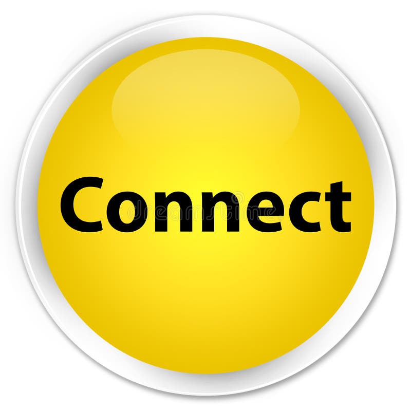 Connect Premium Yellow Round Button Stock Illustration - Illustration ...