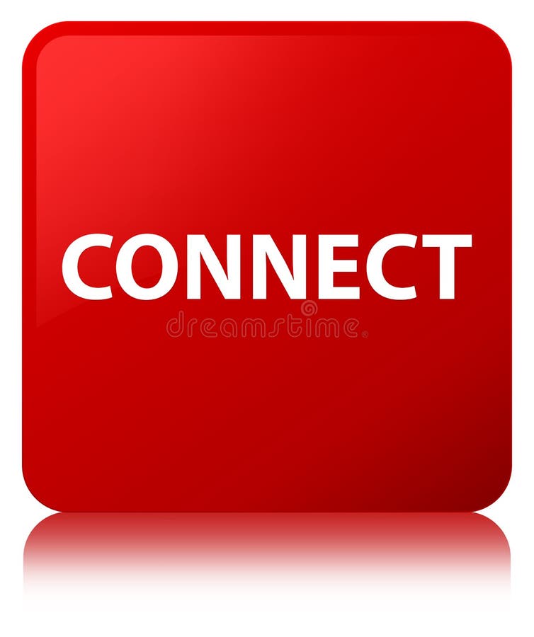 Connect red square button stock illustration. Illustration of link ...