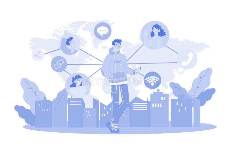 Connect Social Media Network Flowchart with Online Calls Stock Vector ...