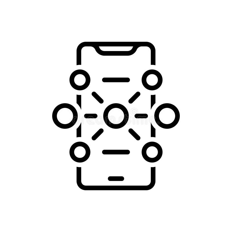 Black Line Icon for Connect with Someone, Connect and Network Stock ...