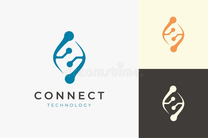Connect Technology Logo in Abstract Shape Stock Vector - Illustration ...