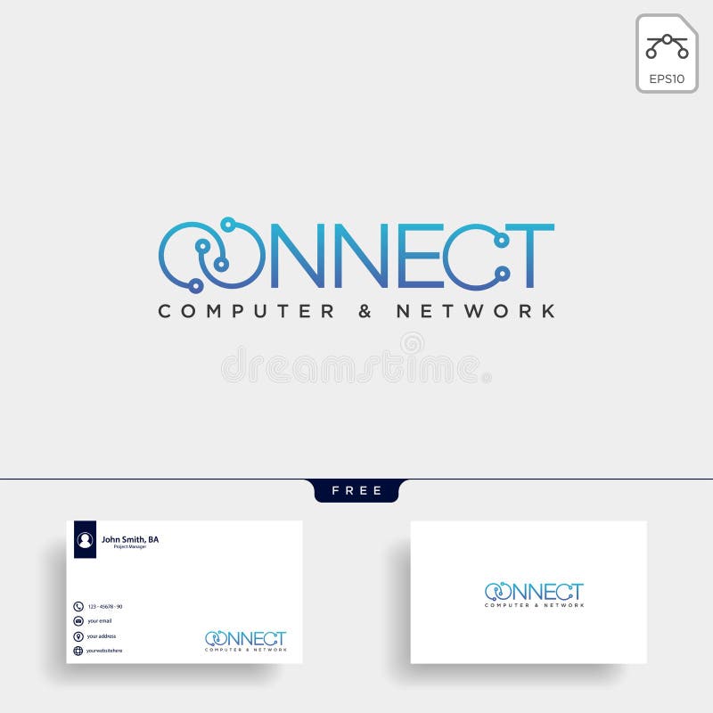 Connect Text Logo Template Vector Illustration Icon Element Stock ...