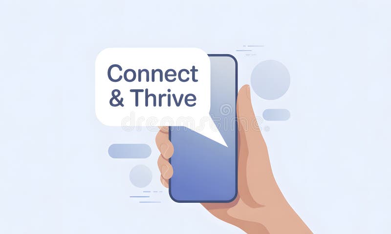 Connect & Thrive: Mobile App Concept Stock Illustration - Illustration ...