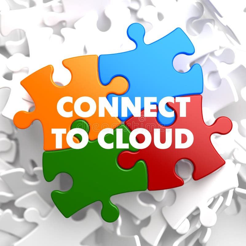 Connect To Cloud on Multicolor Puzzle. Stock Illustration ...