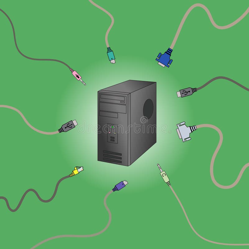 Connect to PC stock vector. Illustration of connector - 30121903