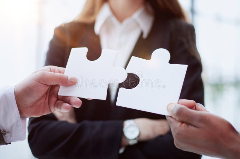 Connect Two Puzzle Pieces Concept of Business Solution Solving a ...