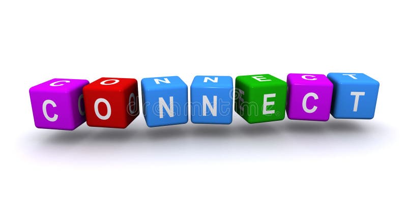 Connect Word Block on White Stock Illustration - Illustration of accede ...