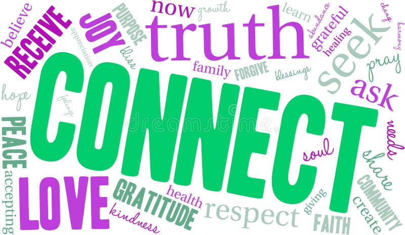 Connect Word Cloud stock vector. Illustration of peace - 100125701