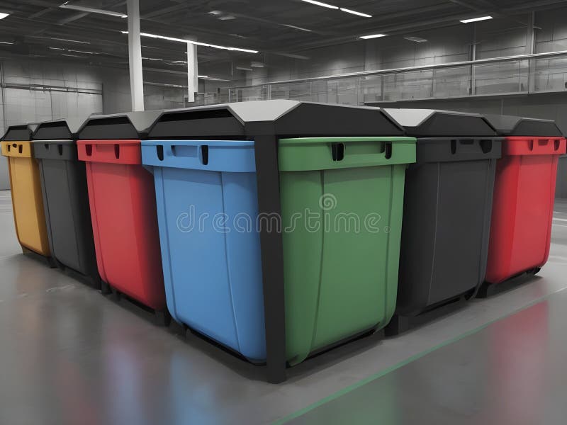 Connected Bins. Integrating for Smarter Waste Sorting Stock Photo ...