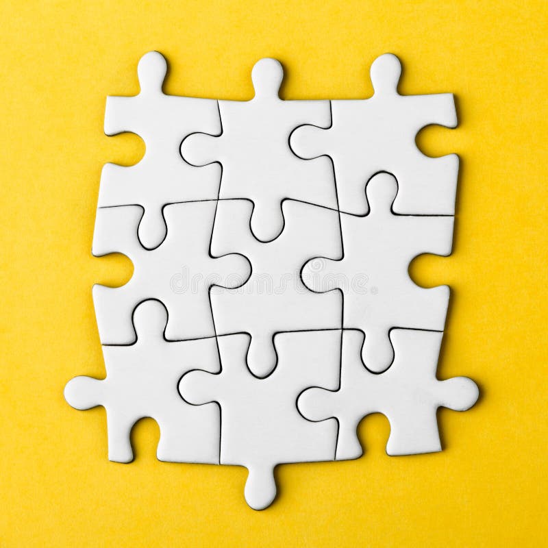 Connected Blank Puzzle Pieces Stock Image - Image of breakaway ...