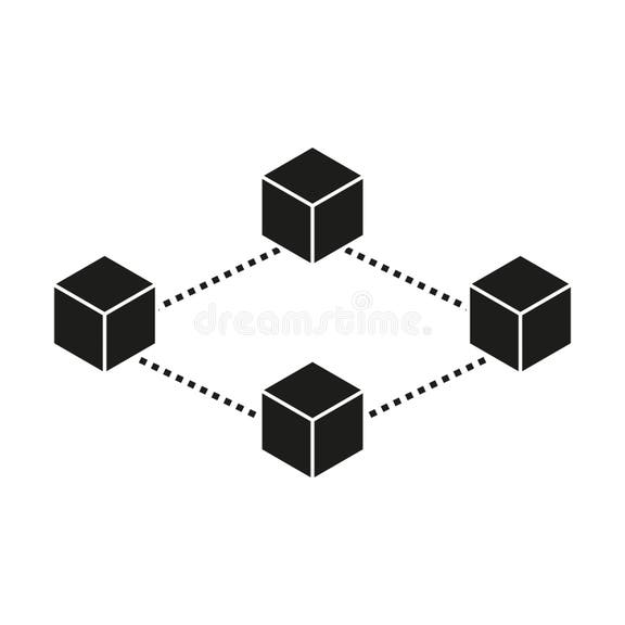 Connected Blocks in Circular Arrangement. Vector Network Concept ...