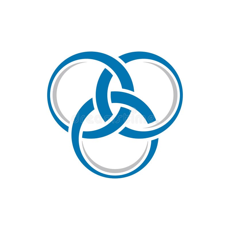 3 Connected Blue Circle Logo Vector Icon Illustration Stock Vector ...