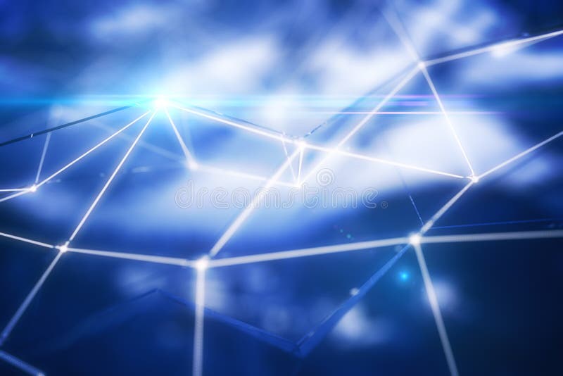 Connected Blue Points Closeup Stock Illustration - Illustration of ...