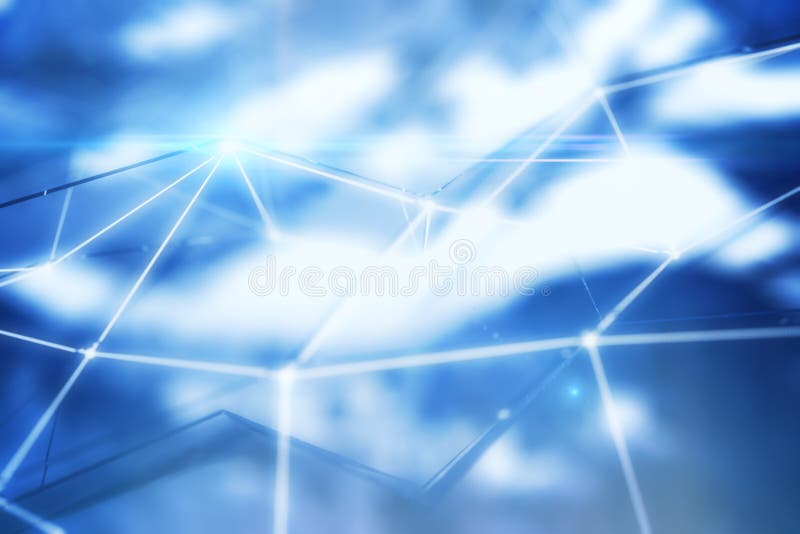 Connected Blue Points Closeup Stock Illustration - Illustration of ...