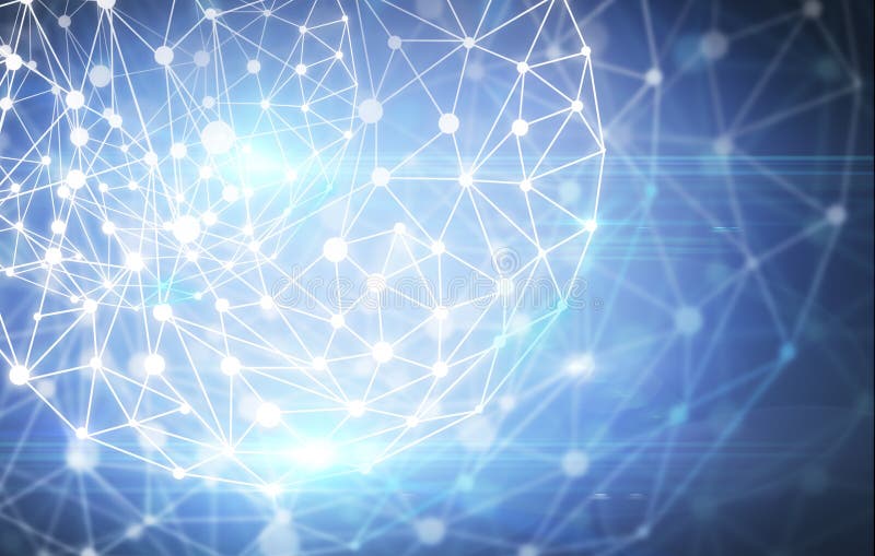 Connected blue sphere stock illustration. Illustration of abstract ...