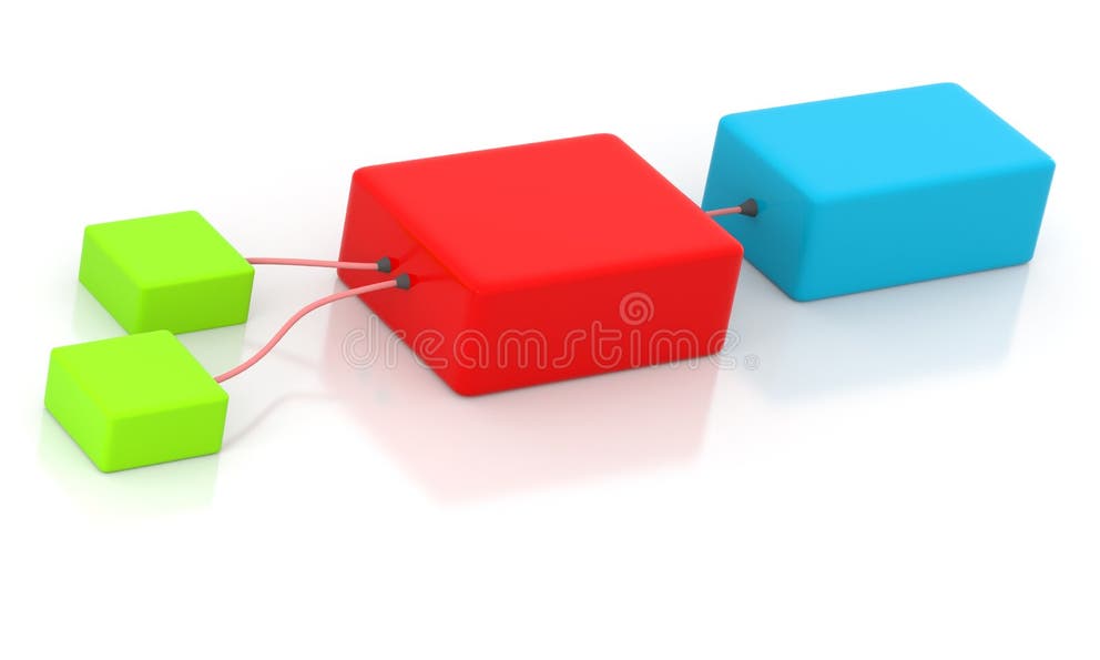 Connected boxes stock illustration. Illustration of structure - 12103412