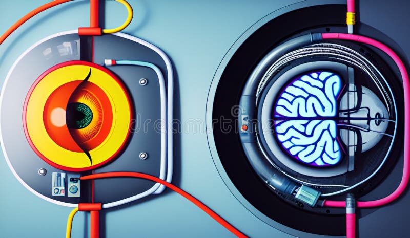 Connected Brain and Eye Illustration, Generative Ai ,ai Stock ...