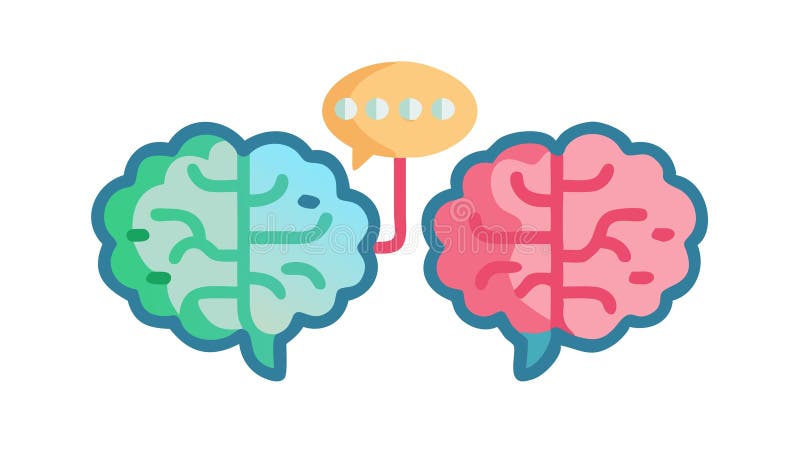 Connected Brains Icon for Ideas and Intelligence, Vector Design ...