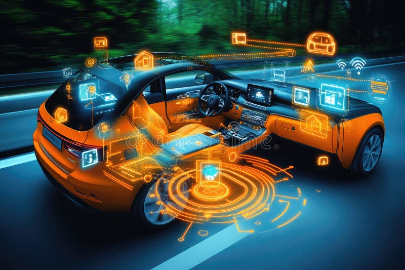 Futuristic Self-Driving Car with Smart Home Integration Technology ...