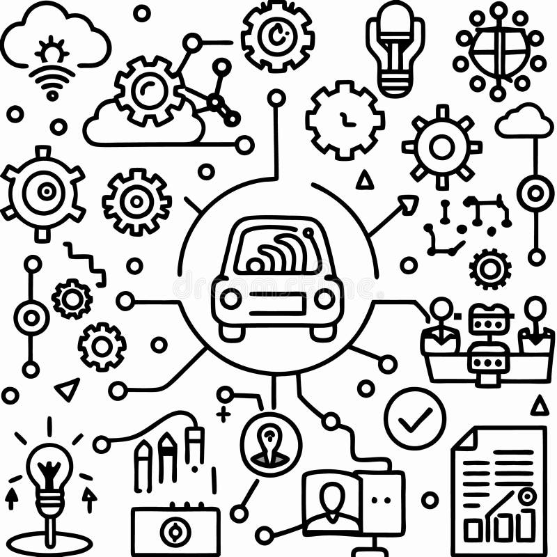 Connected Car Technology Concept Illustration Stock Vector ...