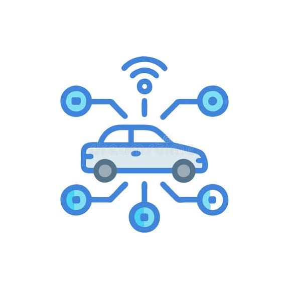Connected Car Technology Icon Stock Image - Illustration of innovation ...
