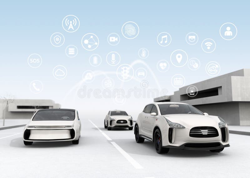 Connected Cars stock vector. Illustration of drive, communication ...