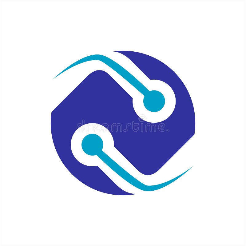 Connected Circle Tech Vector Illustration Technology Logo Design Stock ...