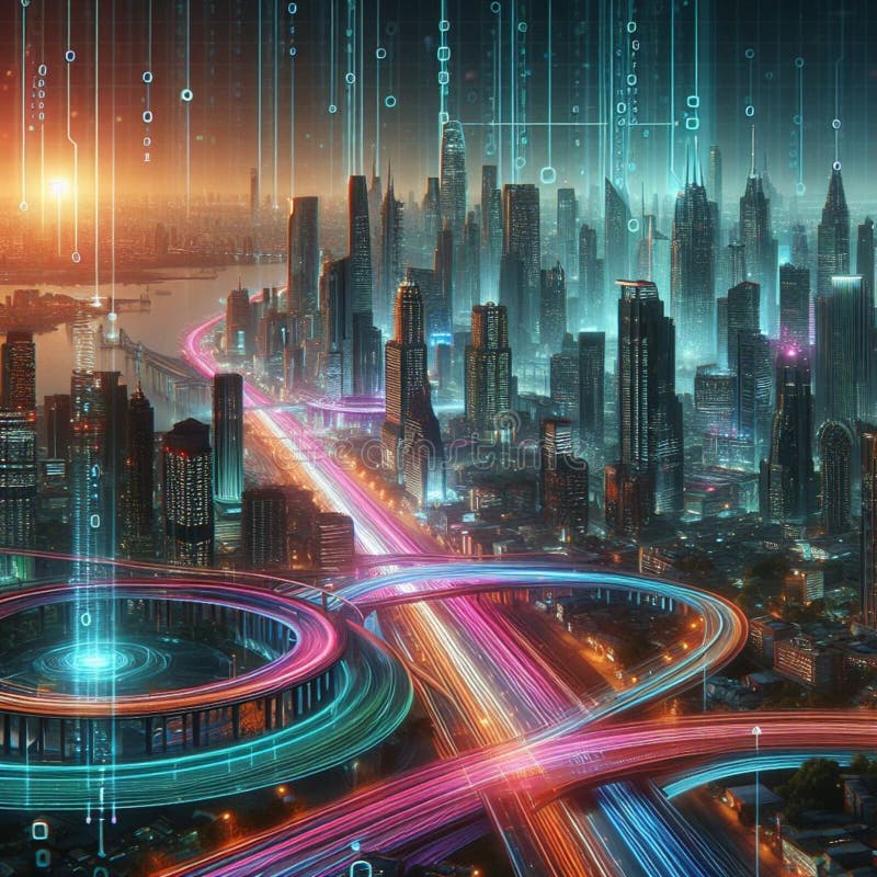 A Connected Cities in the Realm World Stock Illustration - Illustration ...