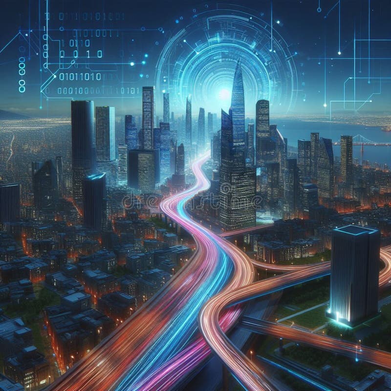 A Connected Cities in the Realm World Stock Illustration - Illustration ...