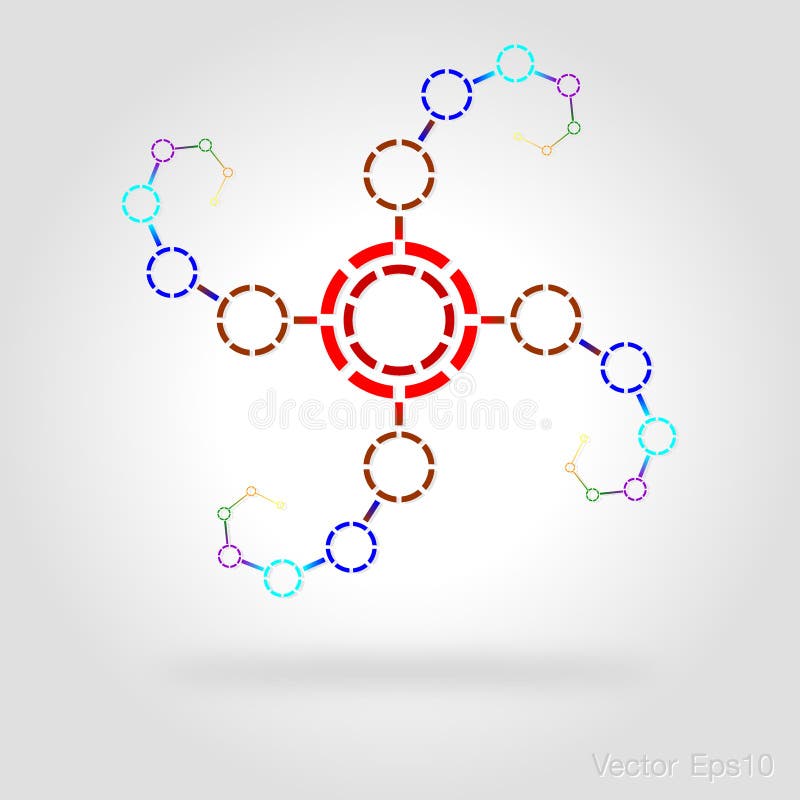 Connected by a Colored Cell Stock Vector - Illustration of element ...