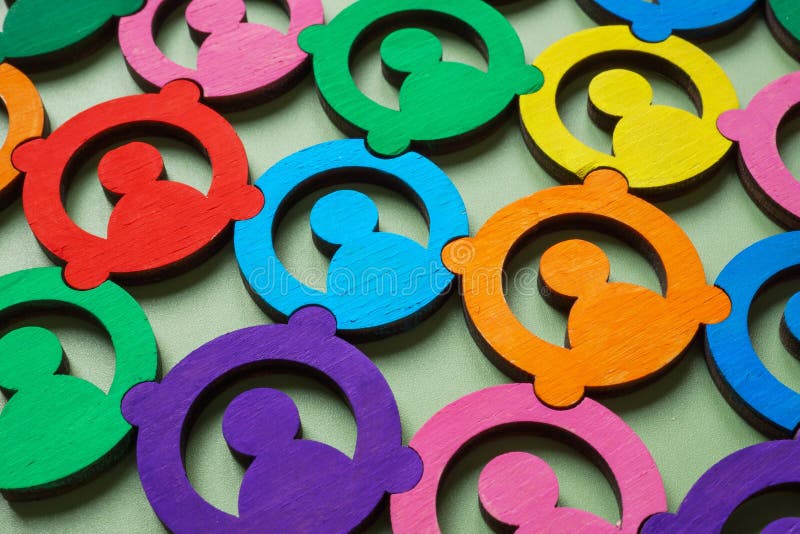 Connected Colorful Figures. Symbol of Teamwork and Diversity. Stock ...