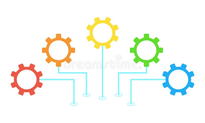 Connected Colorful Gears Infographic Chart Design Template Stock Vector ...