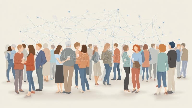 Connected Community stock illustration. Illustration of people - 374884380