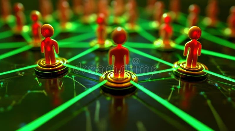 Connected Community Network of Interlinked Figures, Digital ...