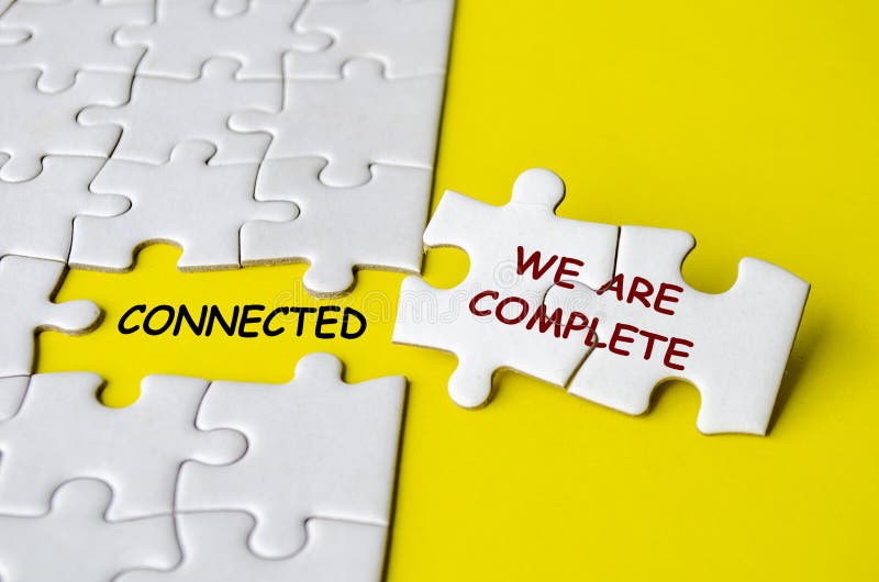 Connected we are Complete Text on Text on Missing Jigsaw Puzzle. Unity ...
