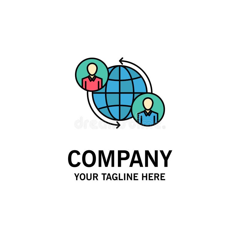 Connected, Connections, User, Internet, Global Blue OutLine Logo with ...