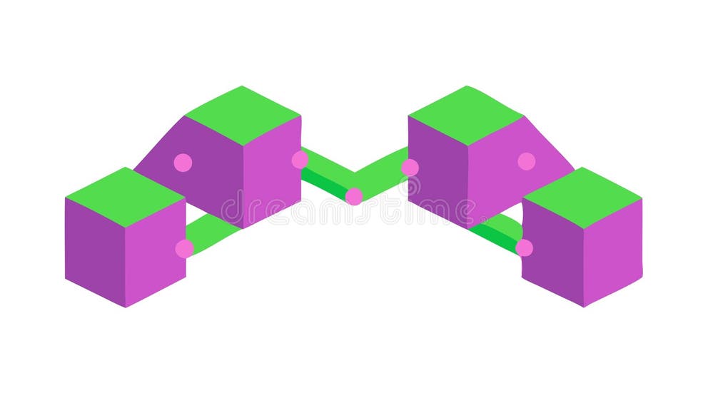 Connected 3D Cubes Network Structure Icon, Vector Design Generative AI ...