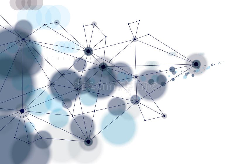 Connected 3d Mesh Technology and Science Background. with Blurred ...