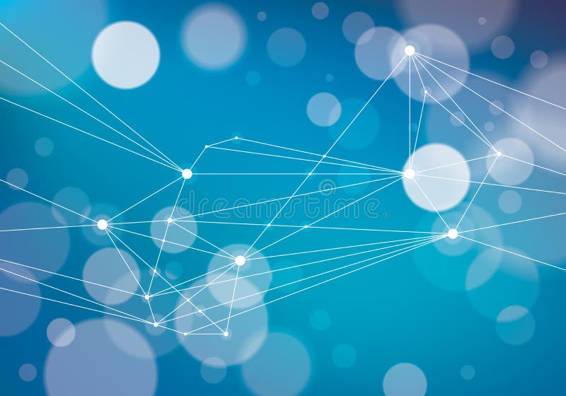 Connected 3d Mesh Technology and Science Background. with Blurred ...