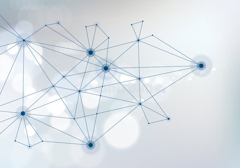 Connected 3d Mesh Technology and Science Background. with Blurred ...